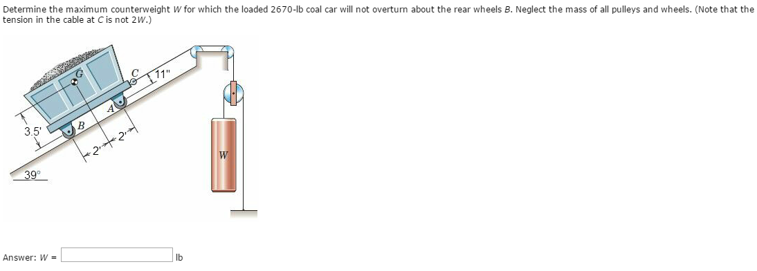 Solved Determine the maximum counterweight W for which the | Chegg.com