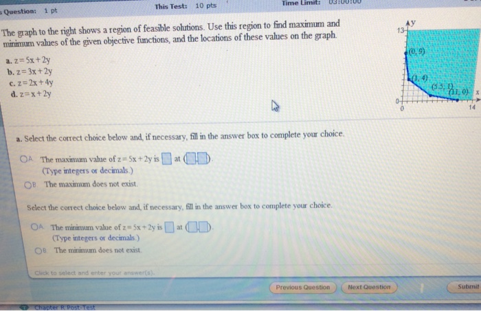 Solved The Graph to the right shows a region of feasible | Chegg.com Solved The Graph to the right shows a region of feasible | Chegg.com