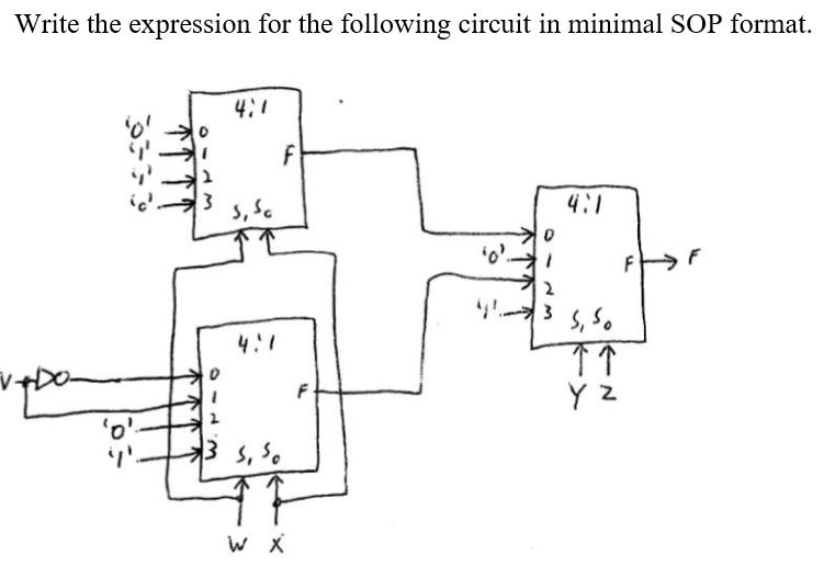 Solved Write the expression for the following circuit in | Chegg.com