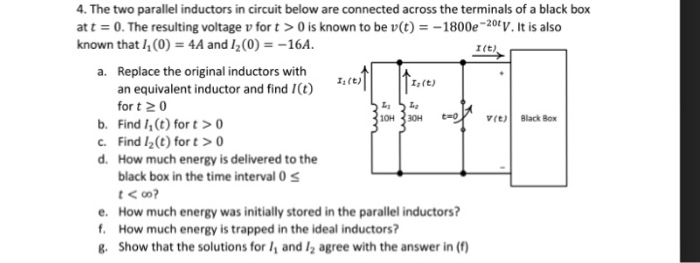 Solved The two parallel inductors in circuit below are | Chegg.com