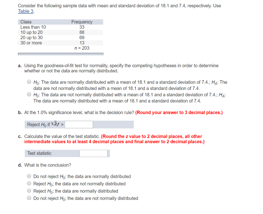 Solved Consider the following sample data with mean and | Chegg.com