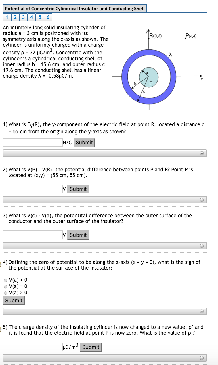 Solved An infinitely long solid insulating cylinder of | Chegg.com