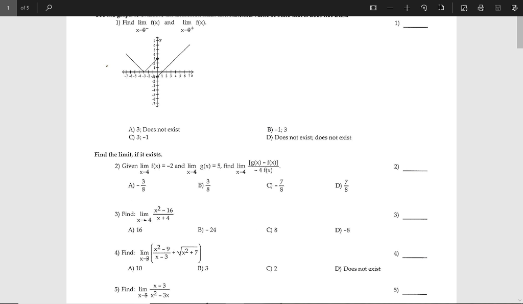 Solved 1 Of 5 1 Find Lim Fx And Lim F x 1 7 6 3 4 3 2 Chegg solved-1-of-5-1-find-lim-fx-and-lim-f-x-1-7-6-3-4-3-2-chegg