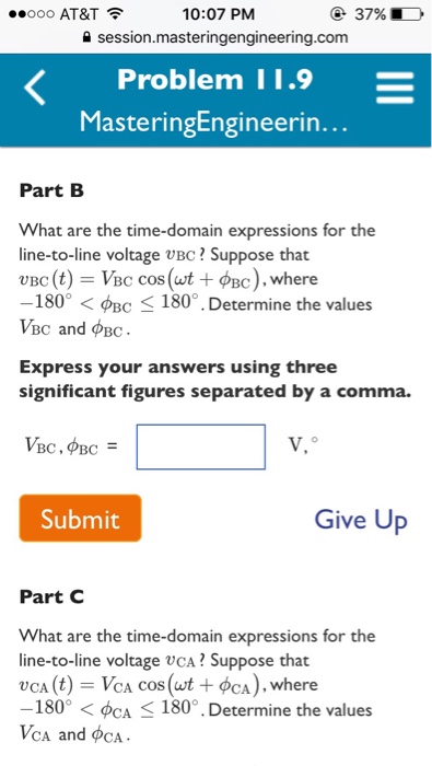 Solved Problem 11.9 The time domain expression for three | Chegg.com