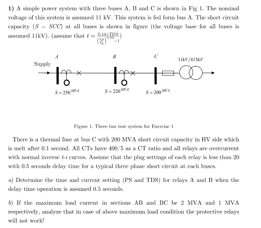 Solved 1) A simple power system with three buses A, B and C | Chegg.com