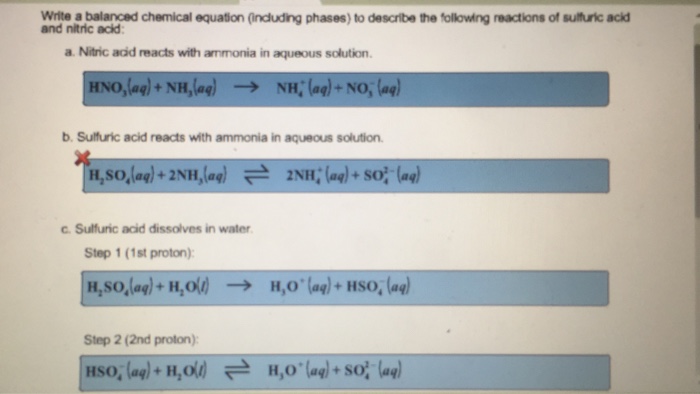 Solved Write A Balanced Chemical Equation Including Phases