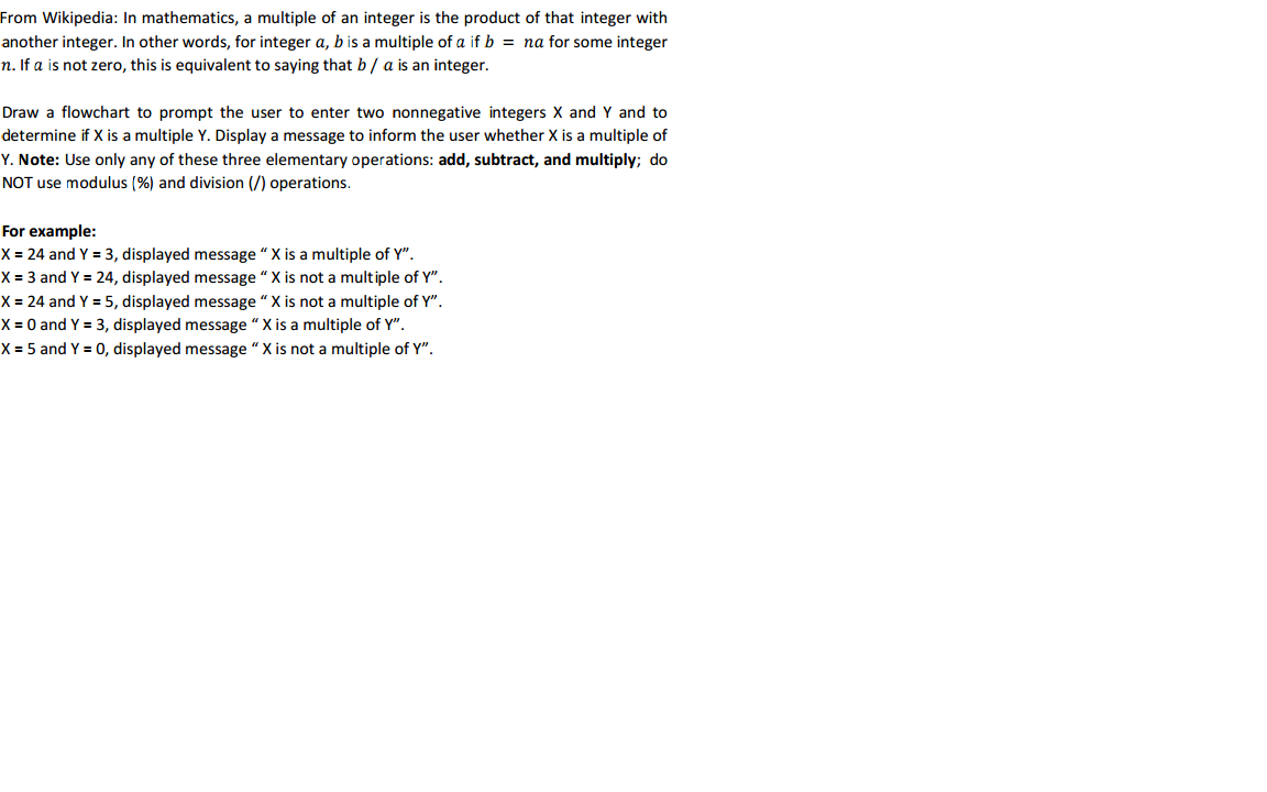 Solved In mathematics, a multiple of an integer is the | Chegg.com