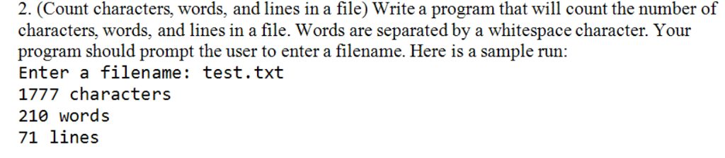 Solved Write A Program That Will Count The Number Of