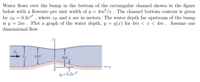 Solved Water flows over the bump in the bottom of the | Chegg.com