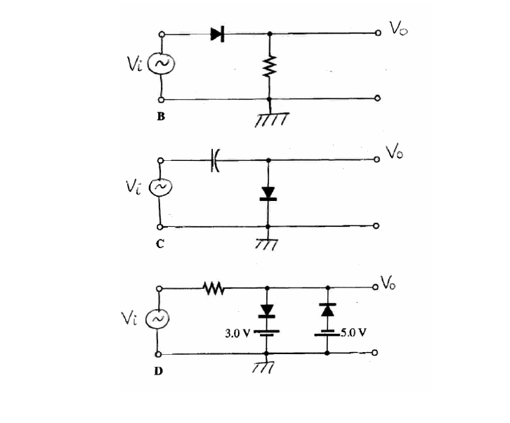 Solved For the three circuits below sketch the output | Chegg.com