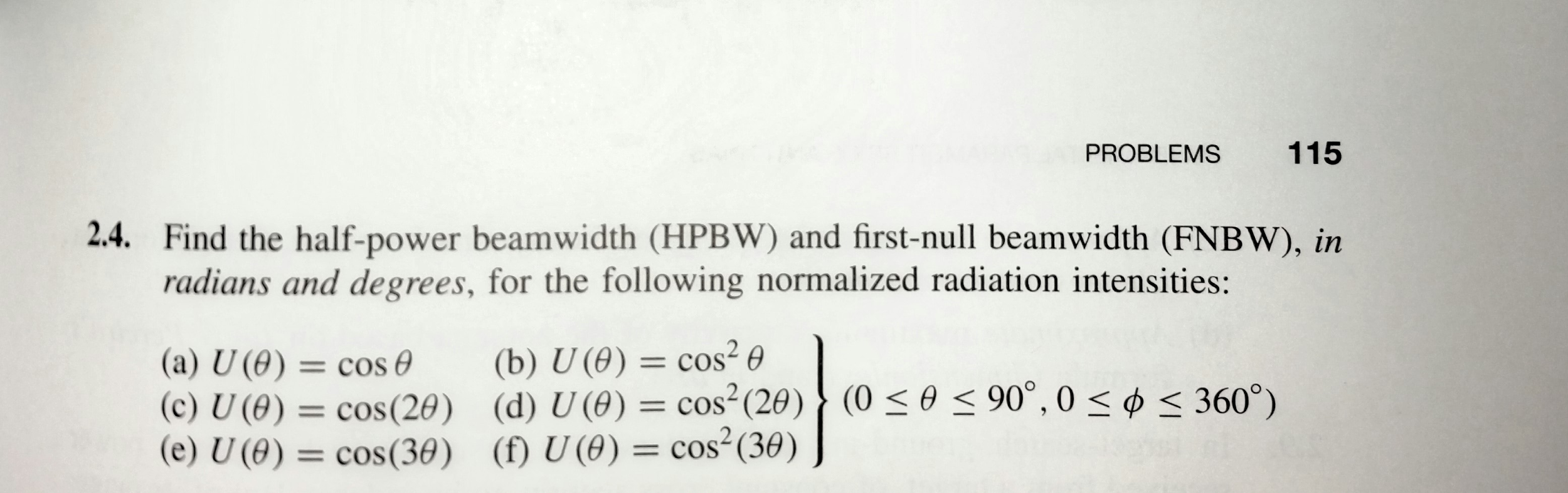 Solved Find the half-power beamwidth (HPBW) and first-null | Chegg.com