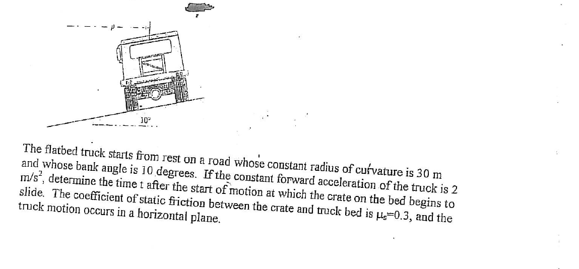 Solved The flatbed truck starts from rest on a road whose | Chegg.com