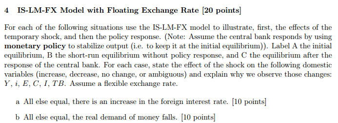 Solved For each of the following situations use the IS-LM-FX | Chegg.com