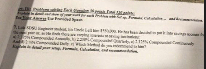 Solved - IME Problems solving Each Question 30 points Total | Chegg.com