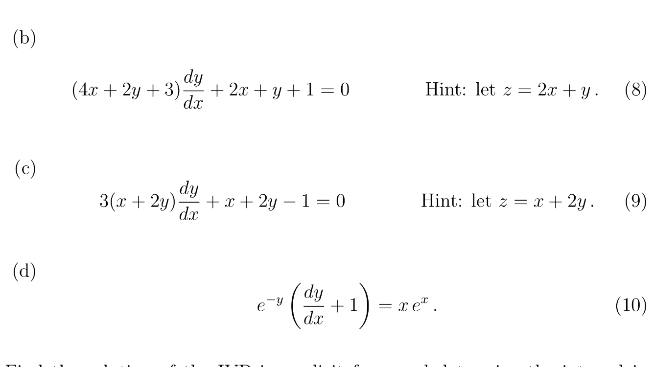 Solved Consider the following ODEs and the suggested change | Chegg.com