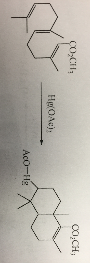 Solved CO2CH3 ÇO2CH3 Hg(OAc)h AcO-Hg | Chegg.com