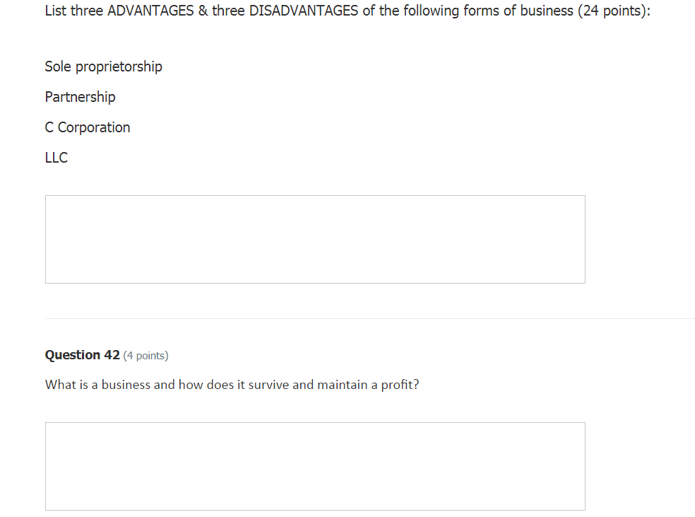 Solved List three ADVANTAGES & three DISADVANTAGES of the | Chegg.com