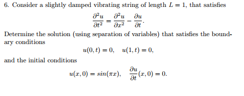 Consider a slightly damped vibrating string of length | Chegg.com