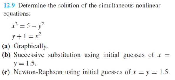 Solved Determine the solution of the simultaneous nonlinear | Chegg.com