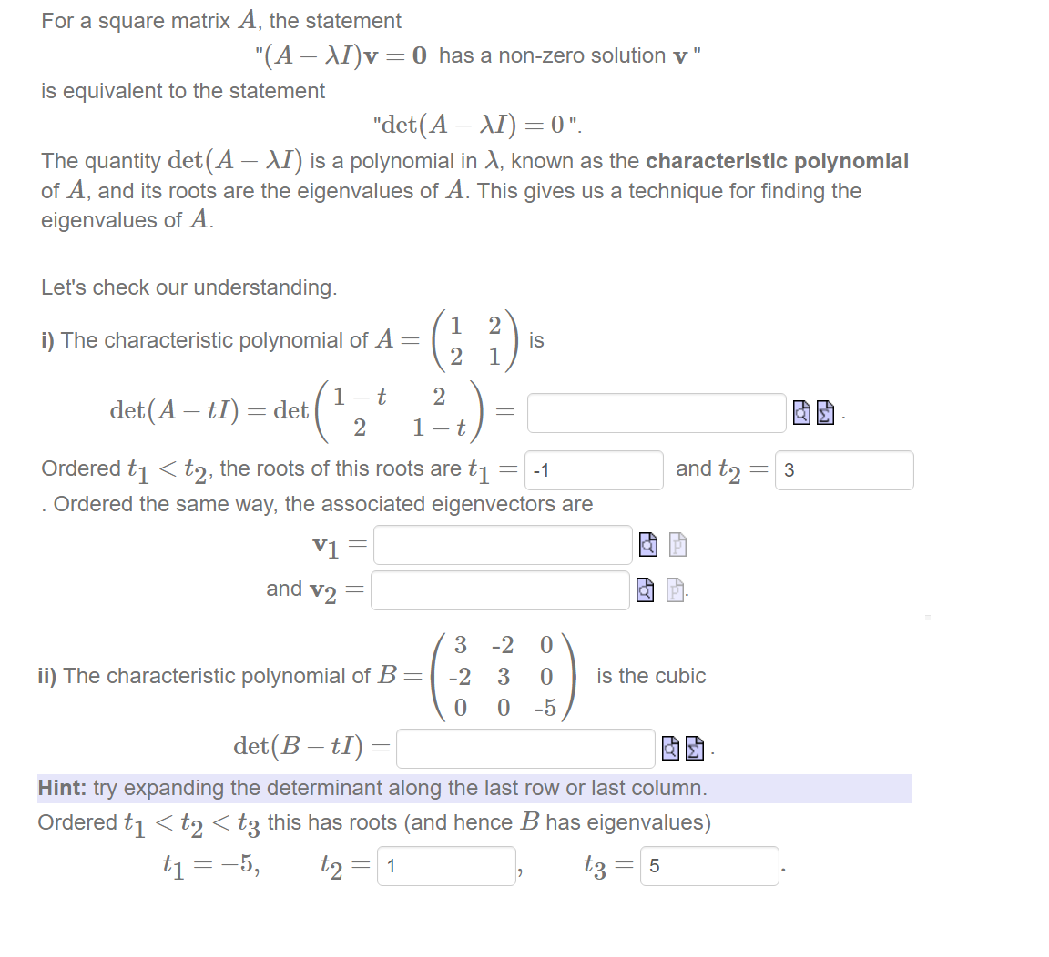 Solved The Eigenvectors Of A Square Matrix A Are A Non Zero 