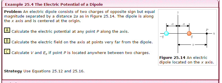 Solved Example 25.4 The Electric Potential of a Dipole | Chegg.com