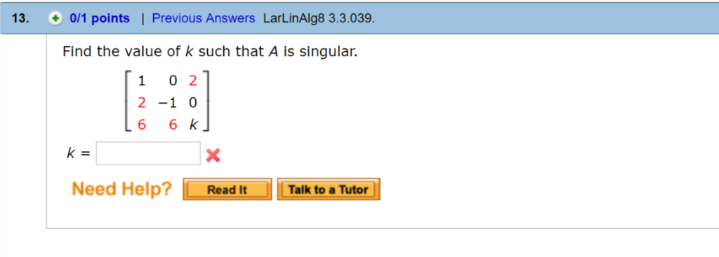 Solved 13. +0/1 points | Previous Answers LarLinAlg8 3.3.039 | Chegg.com