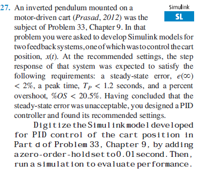 Solved An inverted pendulum mounted on a motor-driven cart | Chegg.com