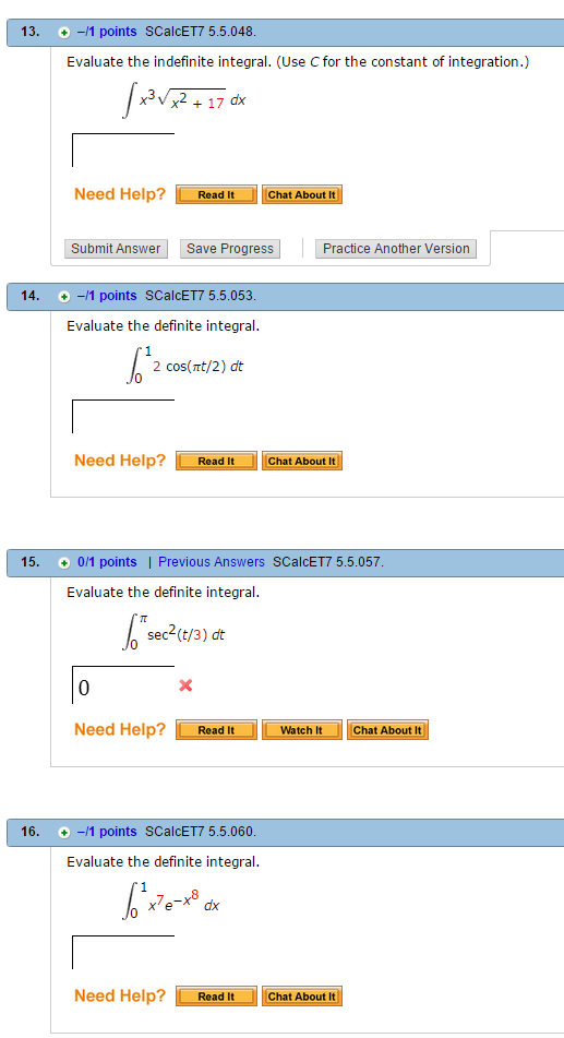 Solved Evaluate the indefinite integral.(use C for the | Chegg.com Solved Evaluate the indefinite integral.(use C for the | Chegg.com