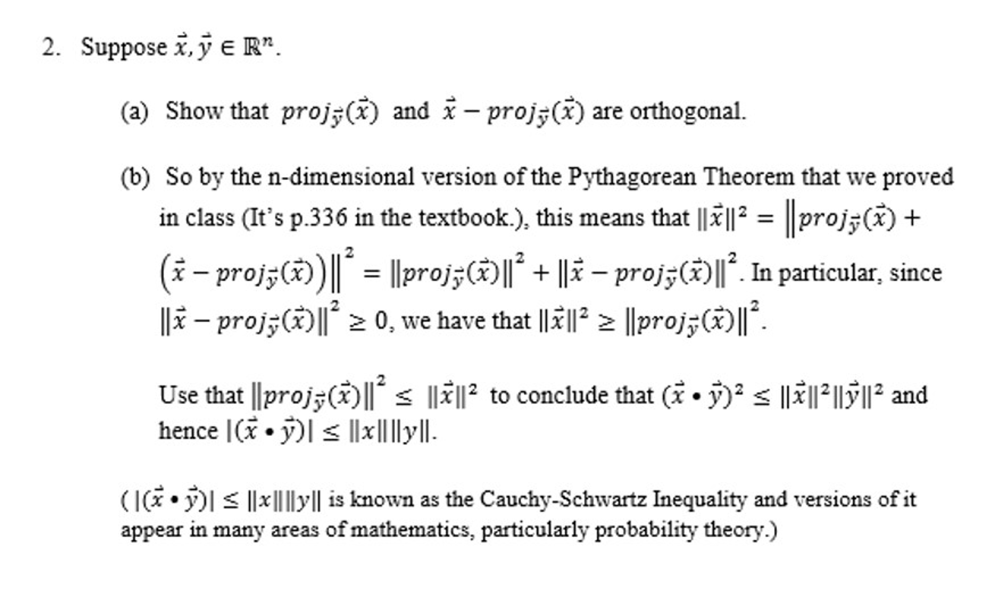 Solved Suppose x vector, y vector elementof R^n. Show that | Chegg.com