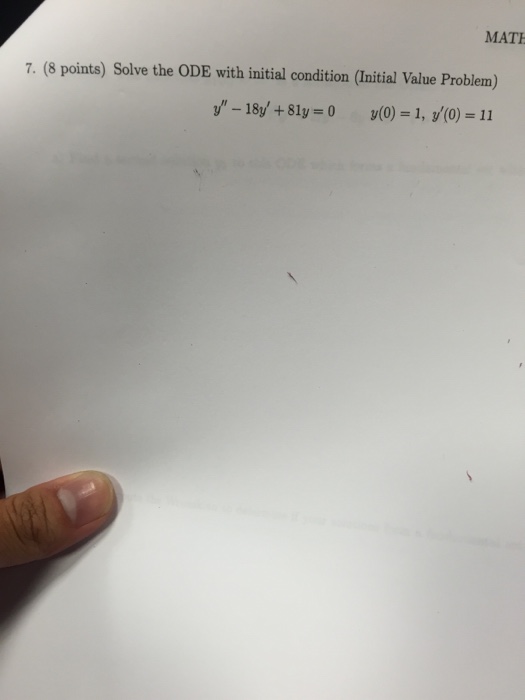 Solved Solve The Ode With Initial Condition Initial Value 7381