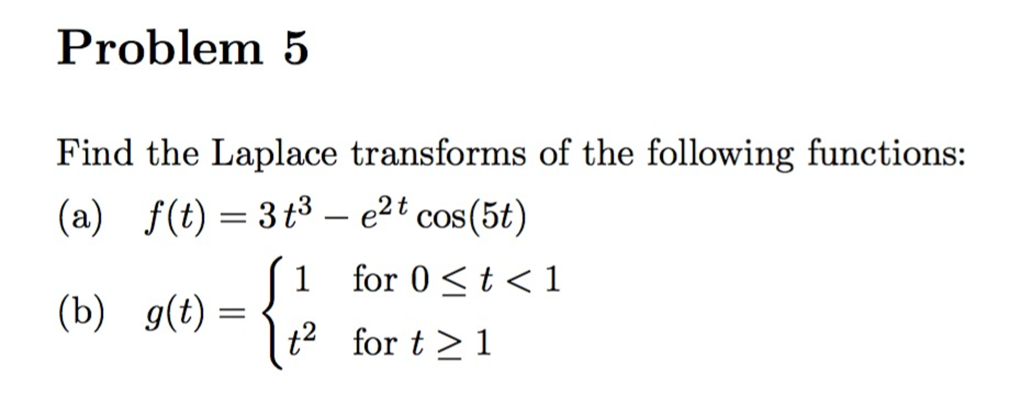 Solved Find the Laplace transforms of the following | Chegg.com