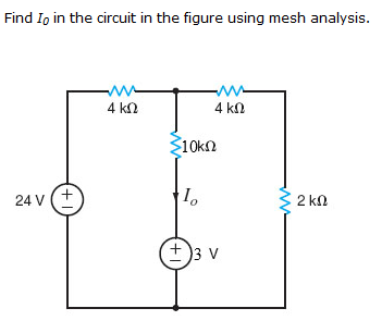 Solved Find I0 in the circuit in the figure using mesh | Chegg.com
