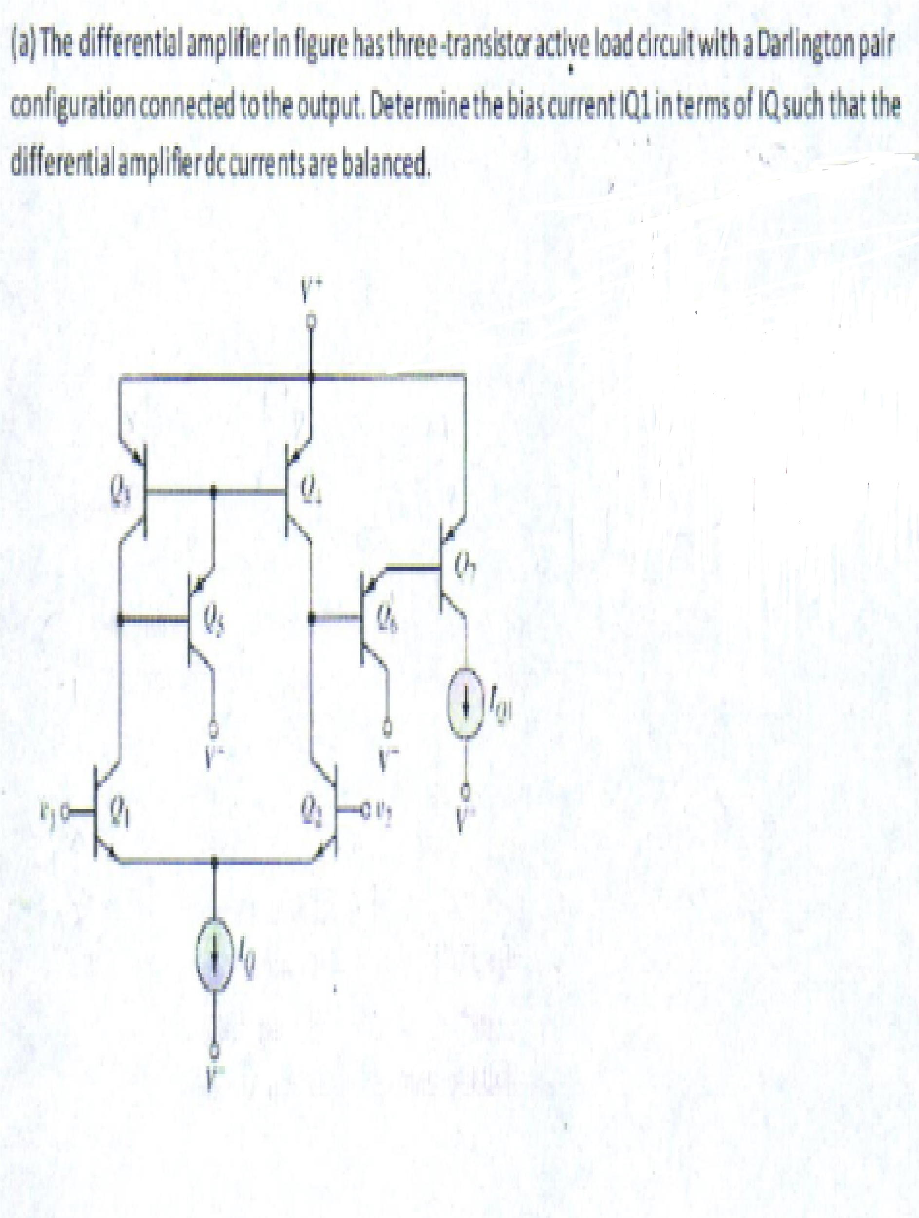 The differential amplifier in figure has | Chegg.com