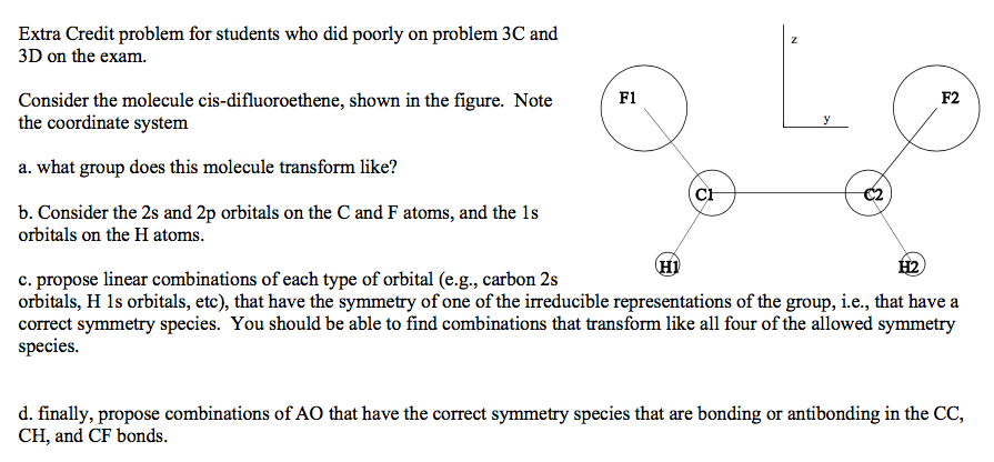 Consider the molecule cis-difluoroethene, shown in | Chegg.com