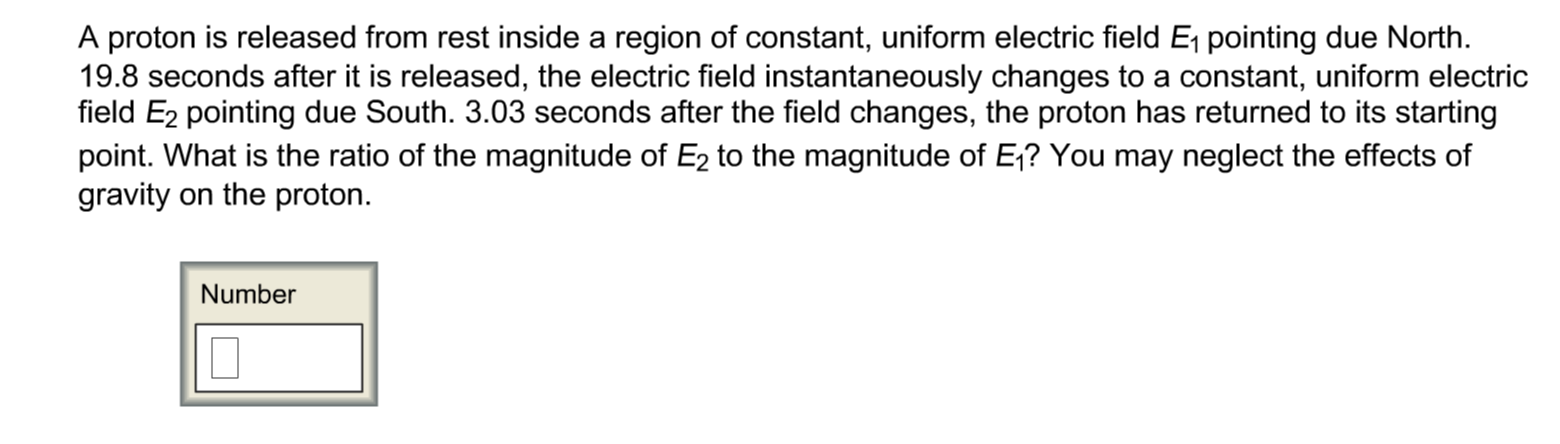 Solved A Proton Is Released From Rest Inside A Region Of