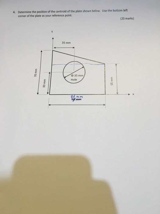Solved Determine the position of the centroid of the plate | Chegg.com