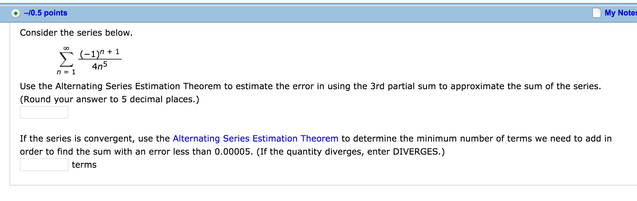 Alternating Series Estimation Theorem Review For Final