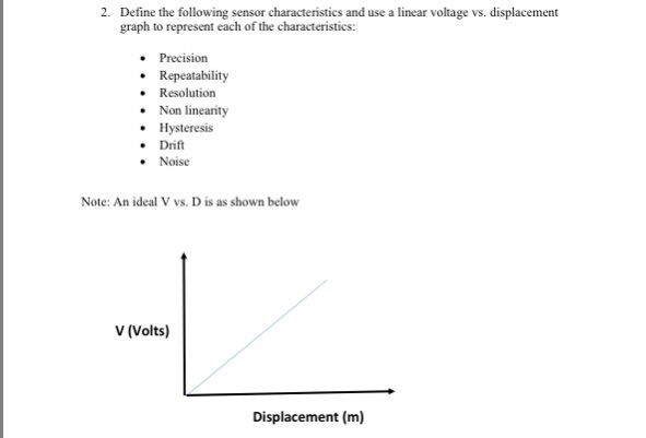 Solved Define the following sensor characteristics and use a | Chegg.com