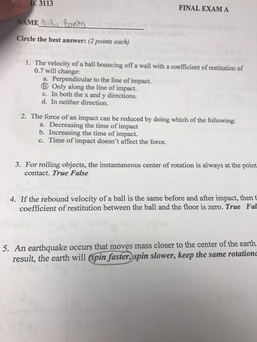 Solved The velocity of a ball bouncing off a wall with a | Chegg.com