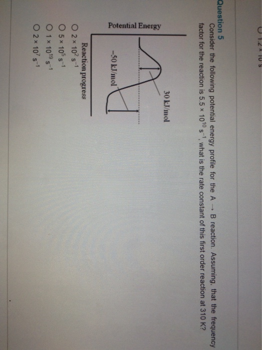 Solved The following is an Arrhenius plot of a first-order | Chegg.com