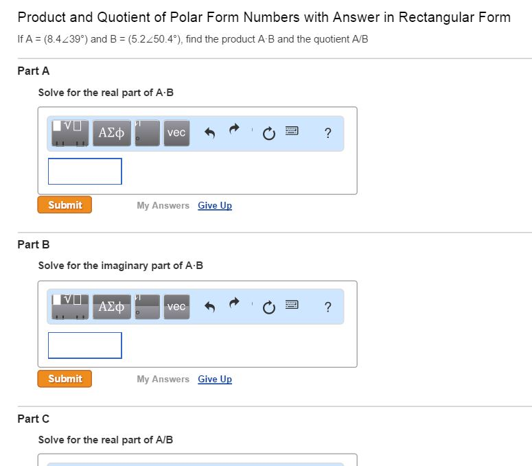 Solved Product and Quotient of Polar Form Numbers with | Chegg.com