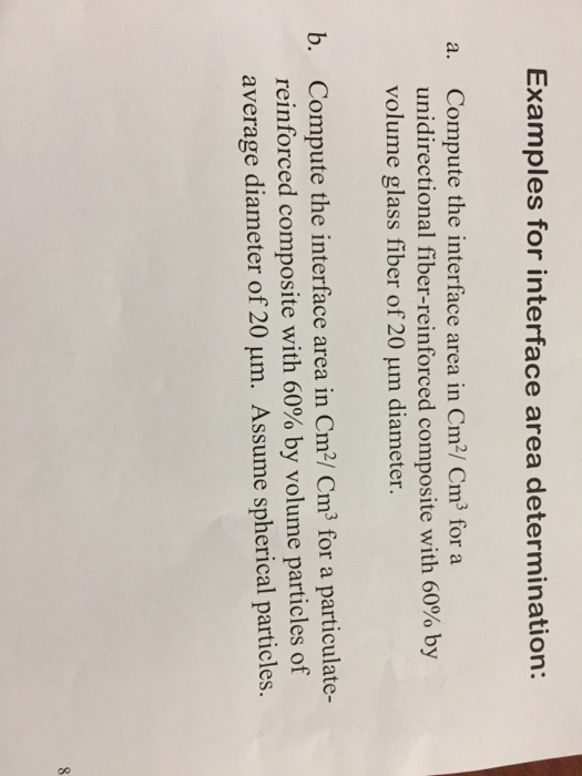 Solved Examples for interface area determination: Compute | Chegg.com