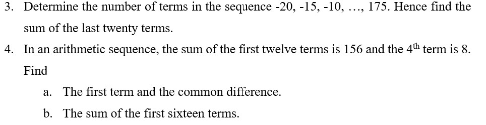 Solved 3. Determine the number of terms in the sequence -20, | Chegg.com