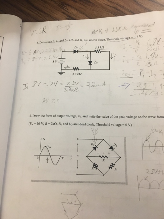 Solved Determine I1 I2 And Id2 Draw The Output Voltage V0 1469
