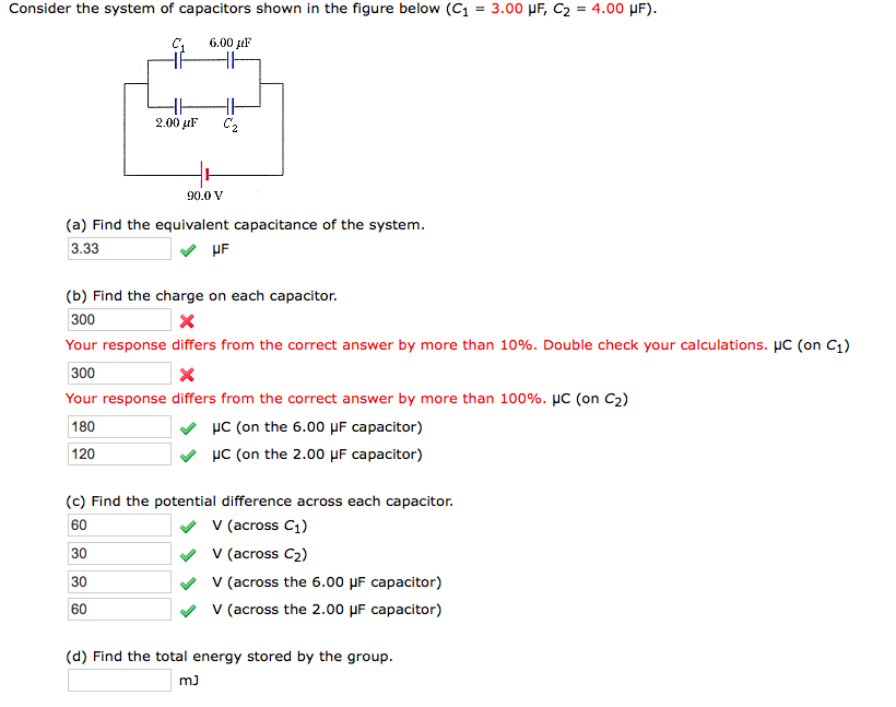 Solved Consider the system of capacitors shown in the figure | Chegg.com