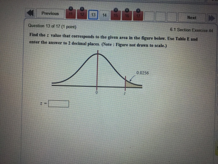Solved Find the z value that corresponds to the given area | Chegg.com