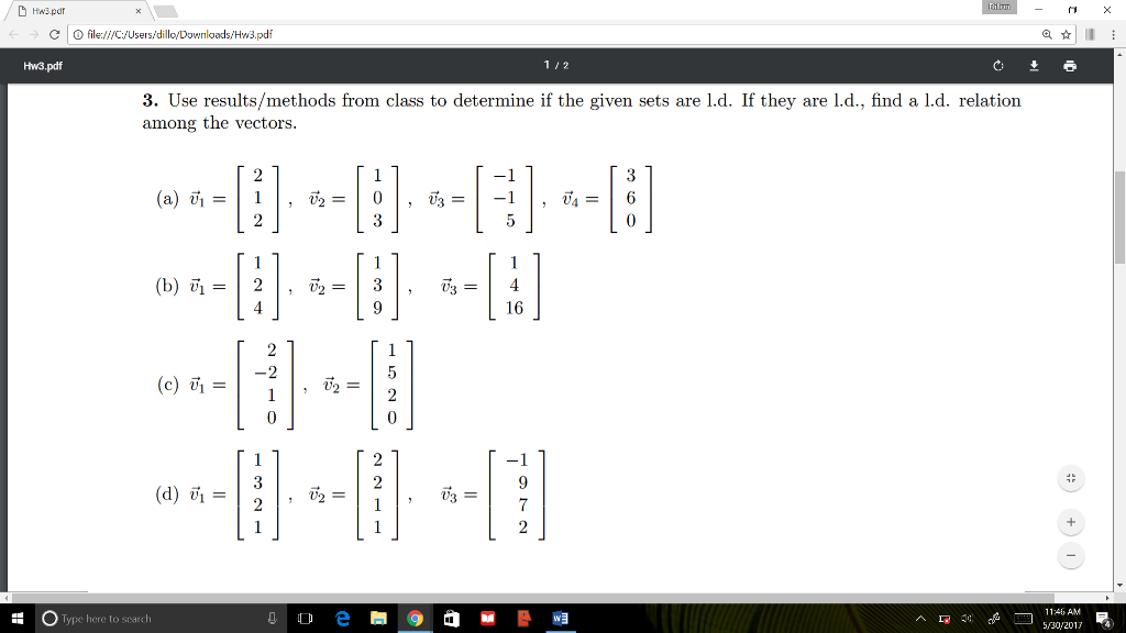 Solved Use results/methods from class to determine if the | Chegg.com