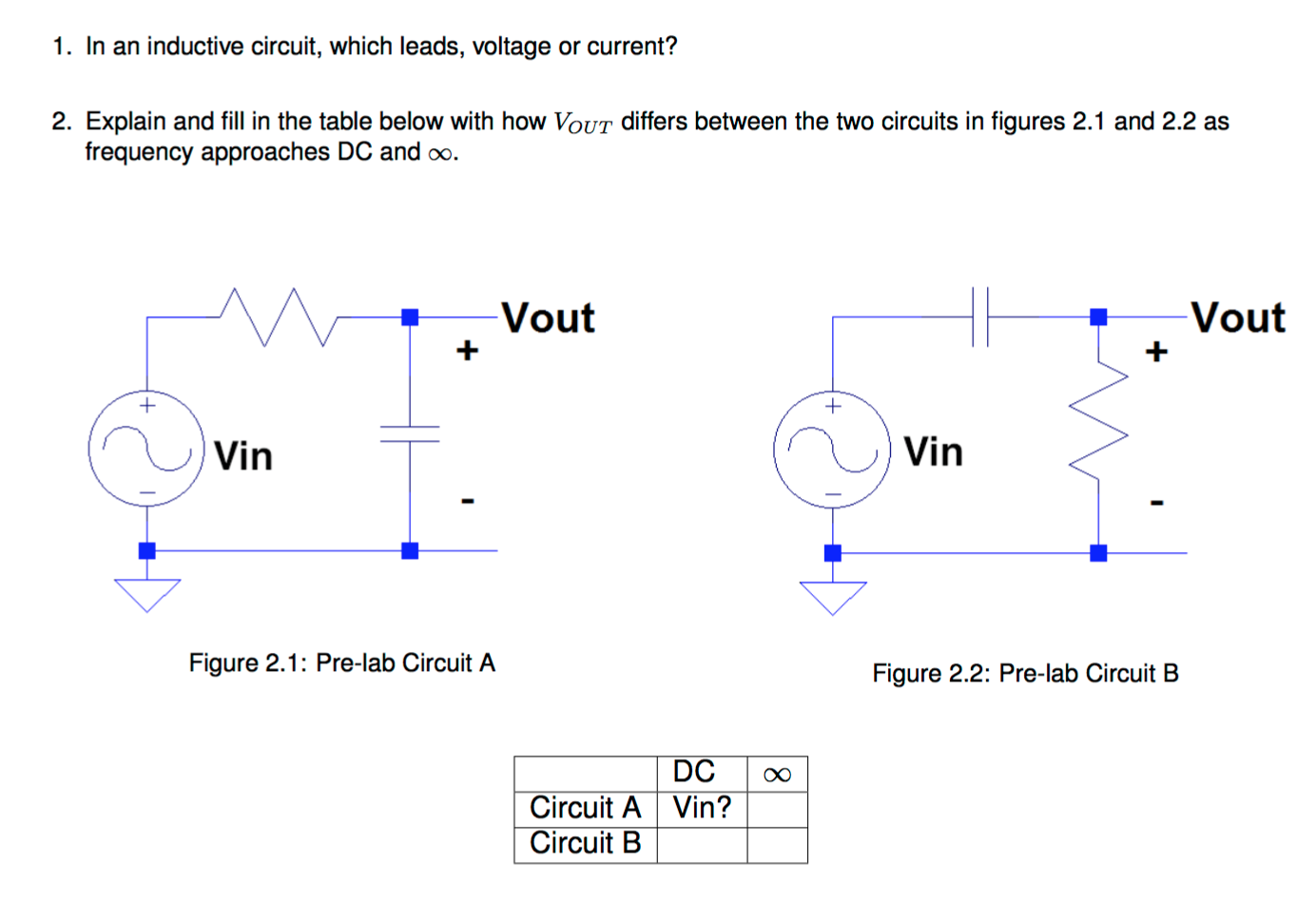 Solved In an inductive circuit, which leads, voltage or | Chegg.com