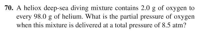 Solved A heliox deep-sea diving mixture contains 2.0 g of | Chegg.com