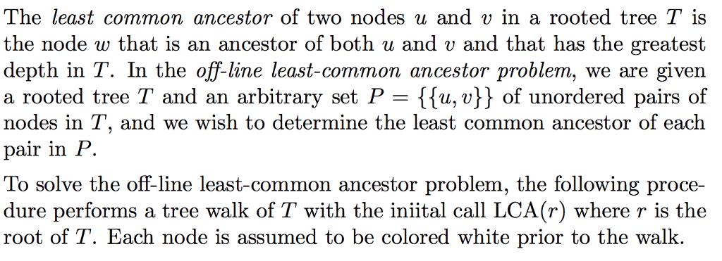 Solved The least common ancestor of two nodes u and v in a | Chegg.com